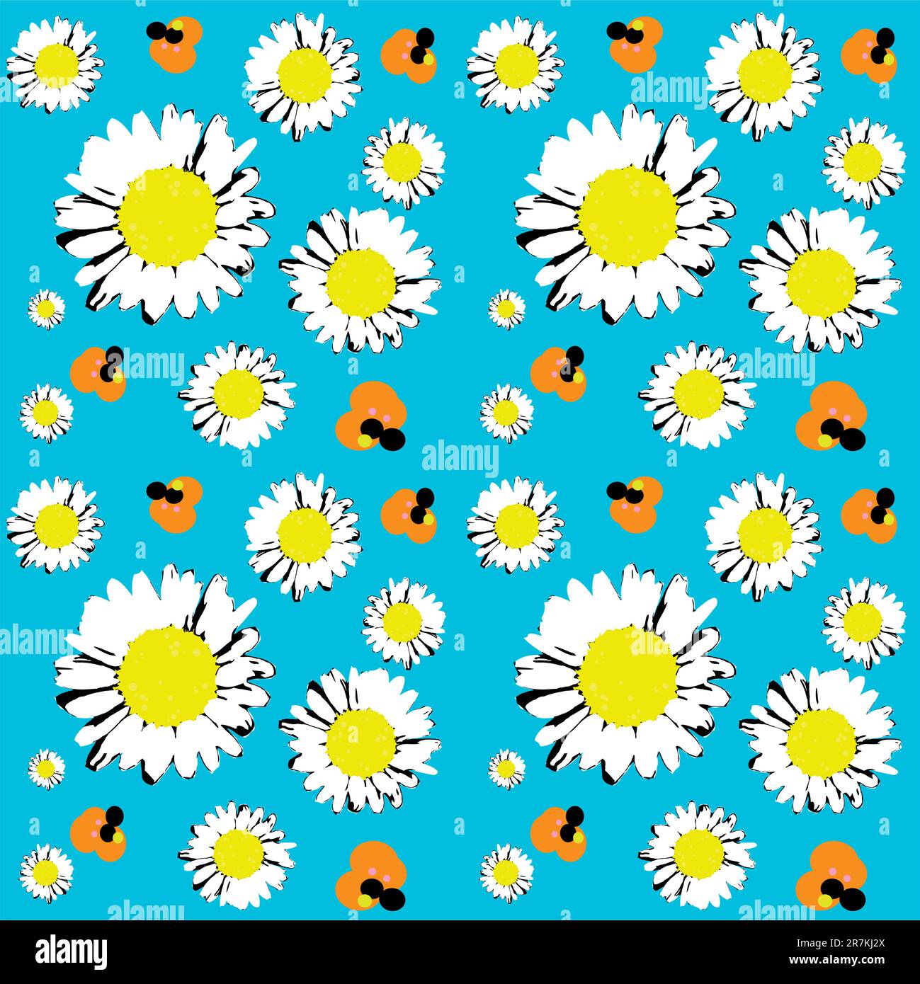 Seamless daisies wallpaper Stock Vector Image & Art - Alamy