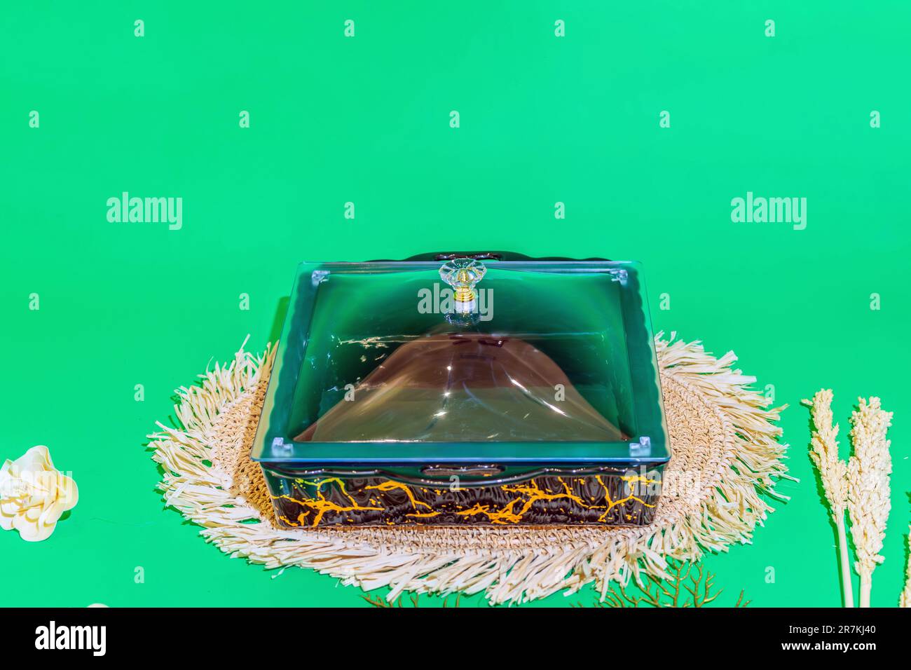 The Black Ceramic Square Cake Container is a sophisticated and elegant ...