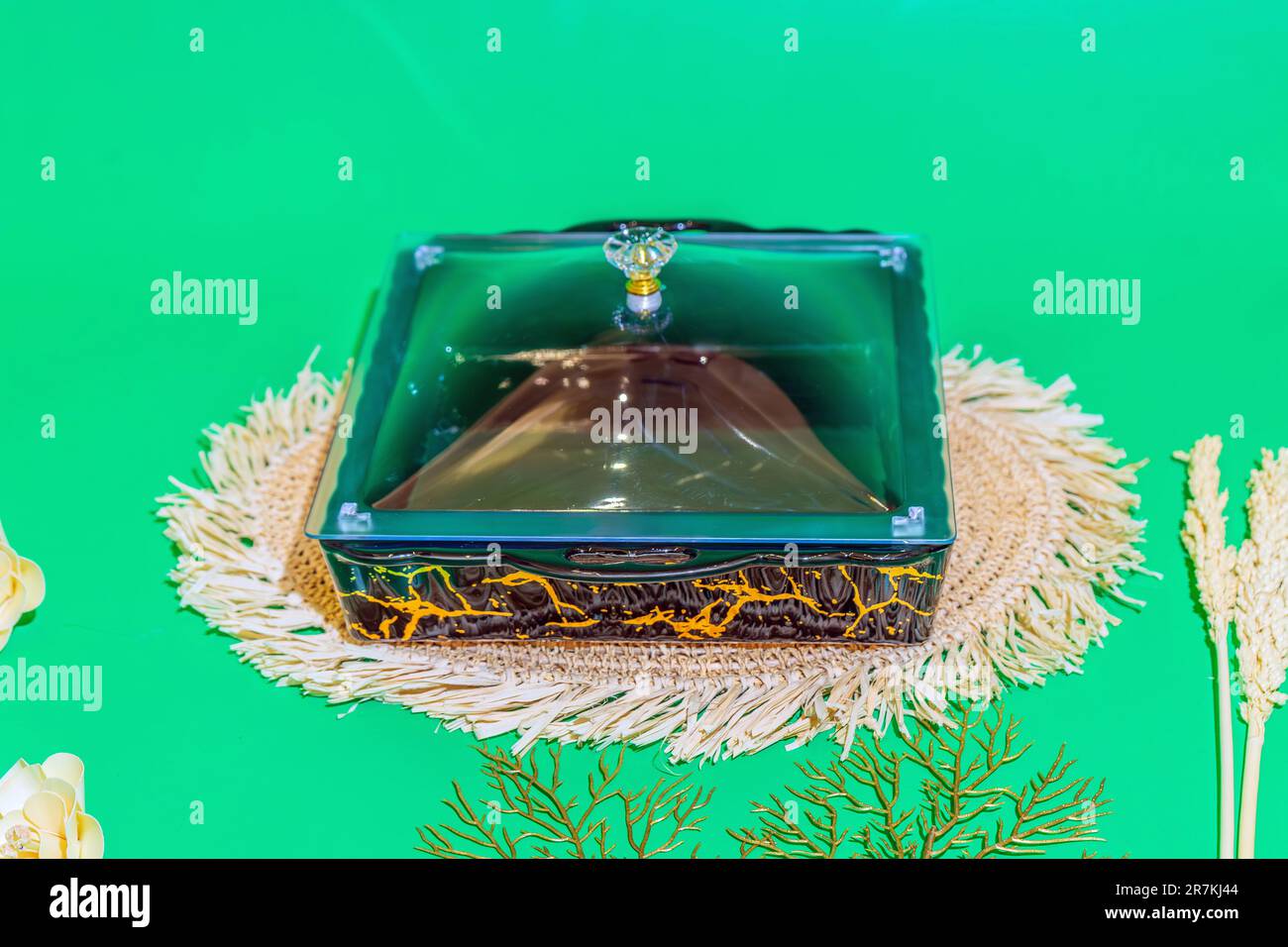 The Black Ceramic Square Cake Container is a sophisticated and elegant ...