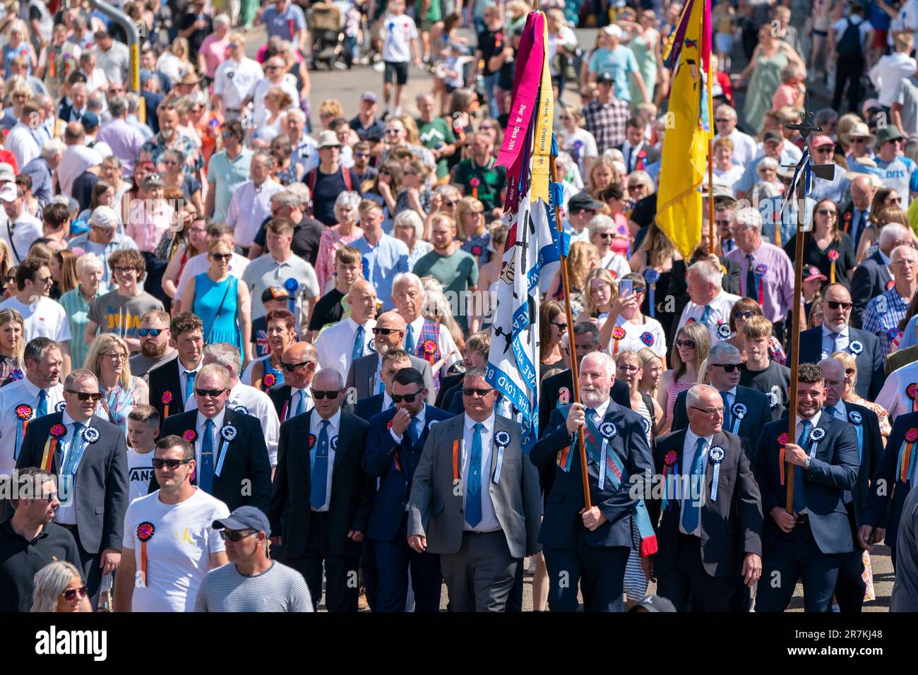 Standard Bearers in the procession through the town before the Casting ...