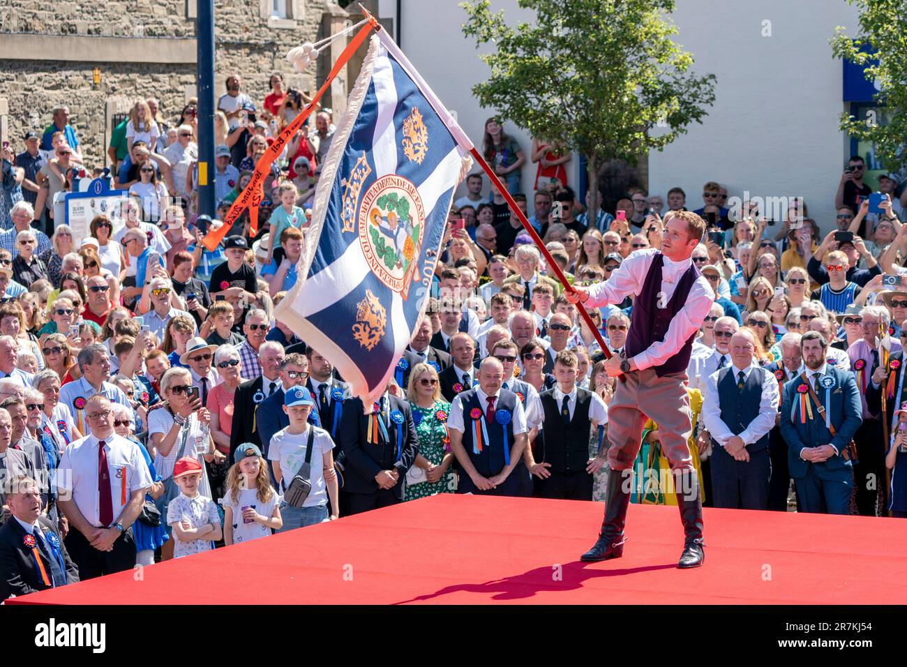 The Royal Burgh Standard Bearer Thomas Bell takes part in the Casting ...