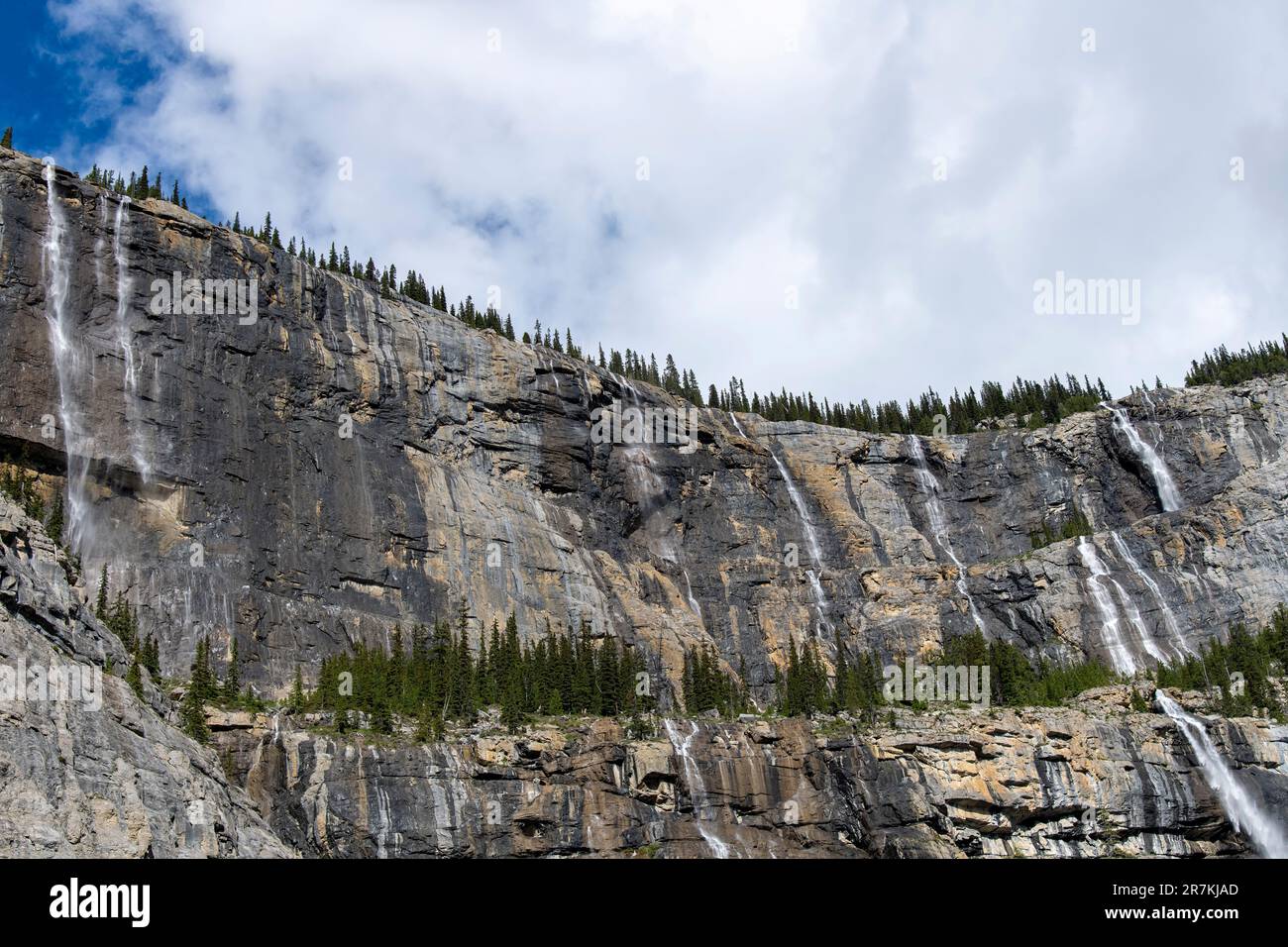 Low angle view of the cliffs of the Weeping Wall on the western base of ...