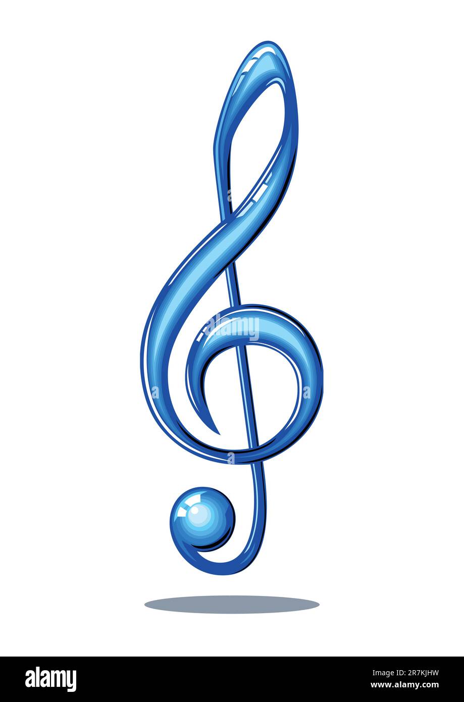 Blue 3d glossy music note isolated on white background, full scalable ...