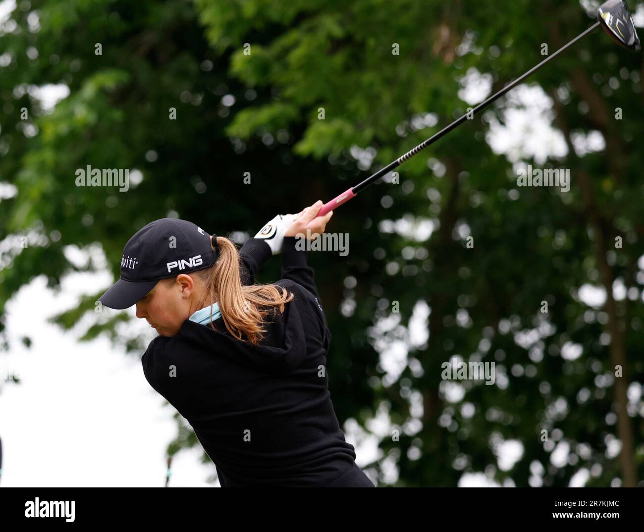 GRAND RAPIDS, MI - JUNE 16: LPGA golfer Jennifer Kupcho hits her tee ...