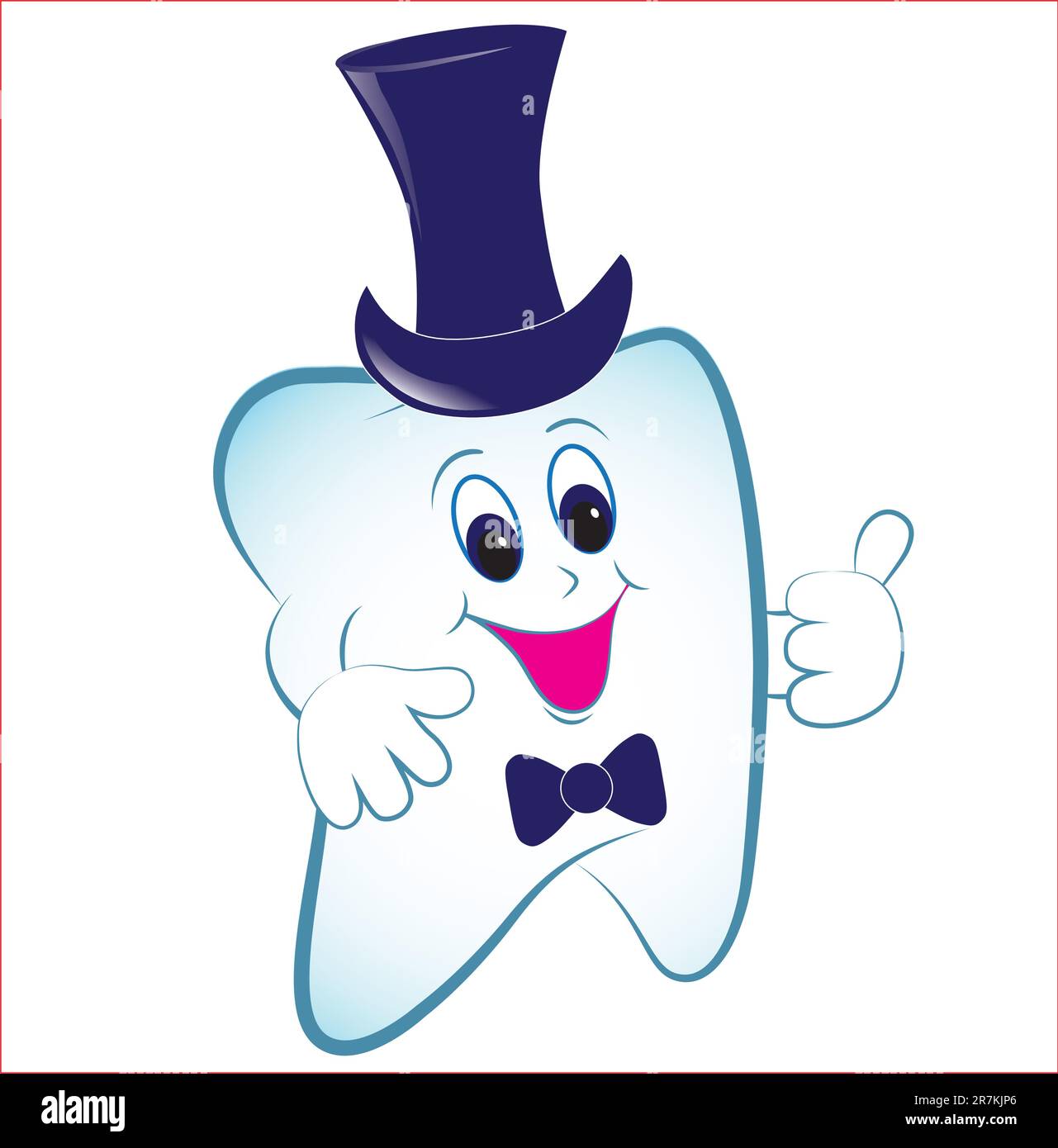 Happy cartoon tooth vector with thumb and hat. Invite illustration ...
