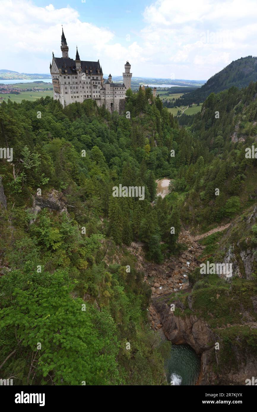 Schwangau, Germany. 16th June, 2023. View of Neuschwanstein Castle and ...