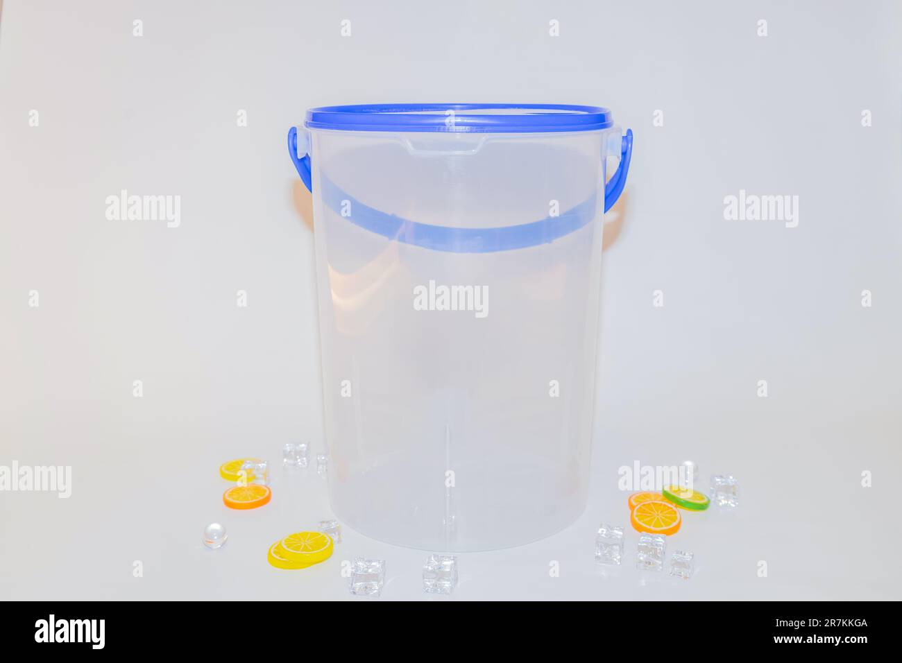 The Versatile Blue Plastic Cylinder Container with Lid is a practical ...
