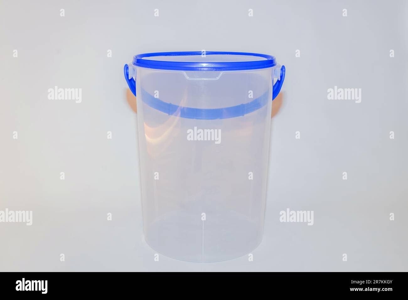 The Versatile Blue Plastic Cylinder Container with Lid is a practical ...