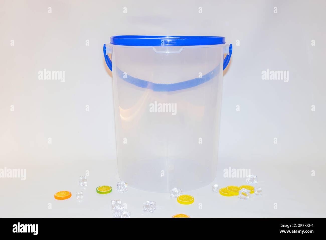 The Versatile Blue Plastic Cylinder Container with Lid is a practical ...