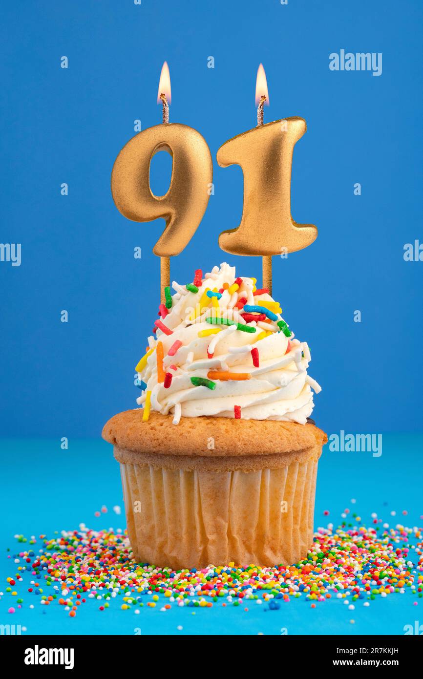 Birthday cake candle number 91 hi-res stock photography and images - Alamy