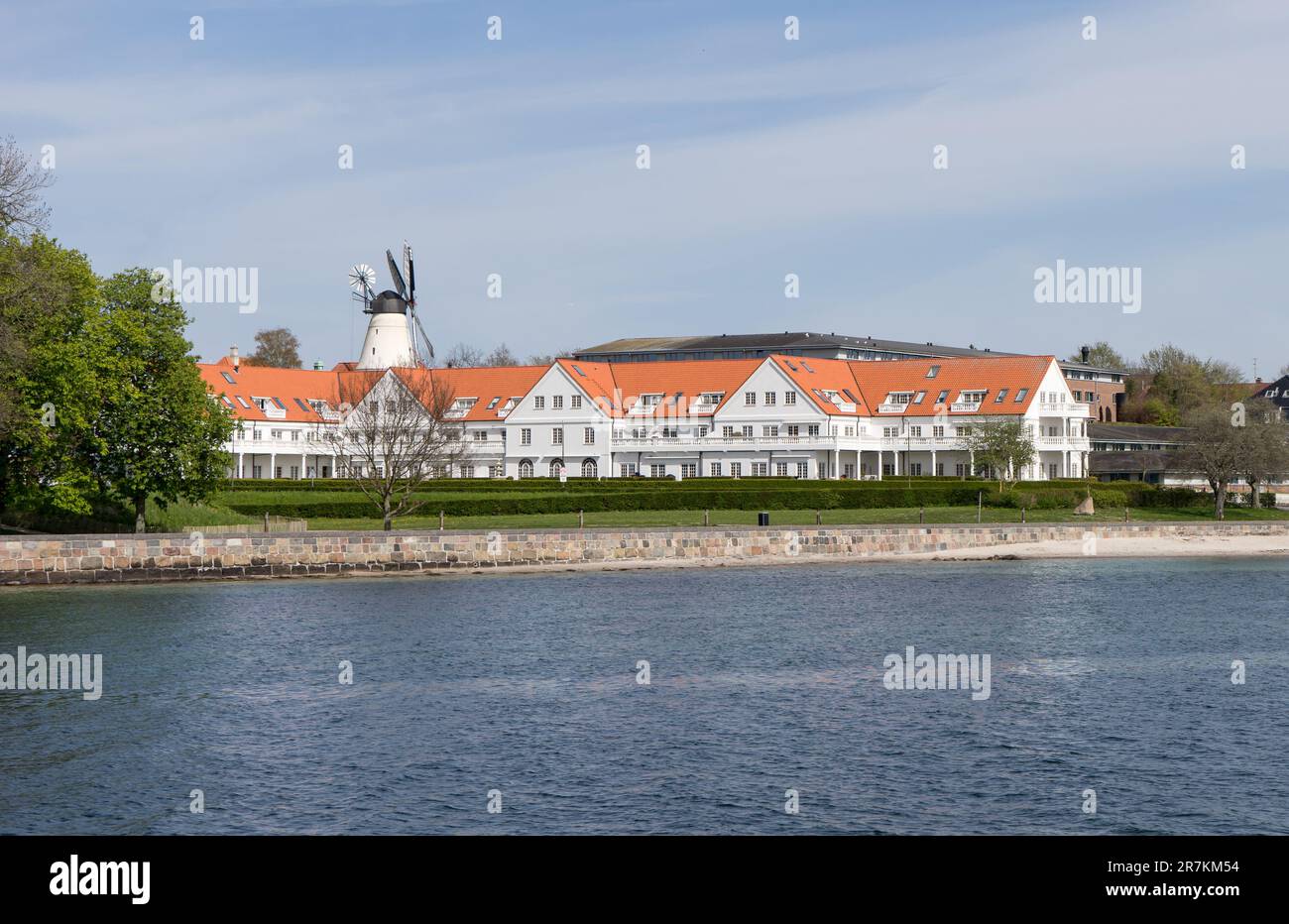 Sonderborg beach in Denmark with windmill and beach hotel from the ...