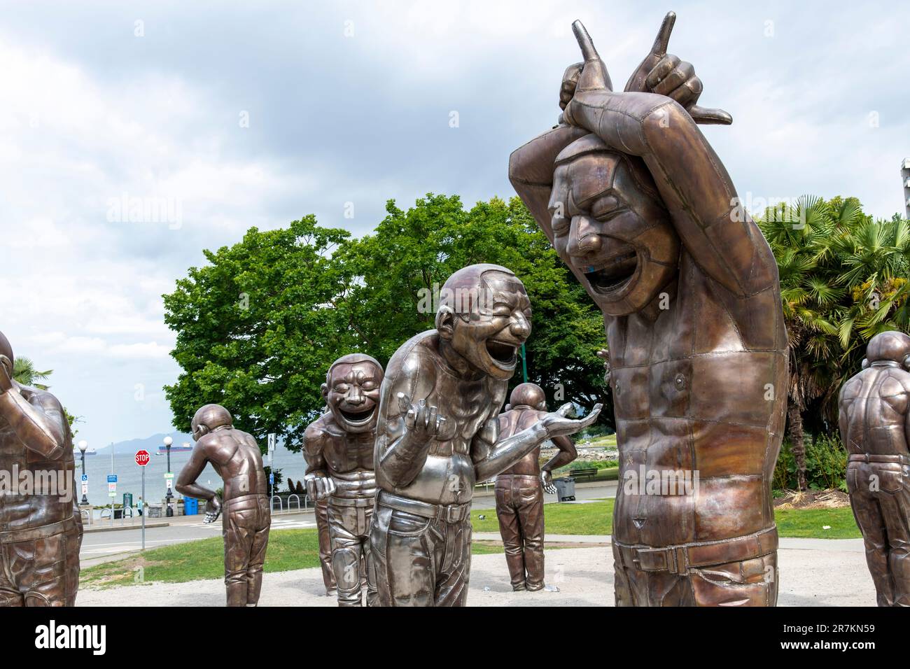 Vancouver, BC, Canada-July 2022; Close up of some of 14 bronze ...