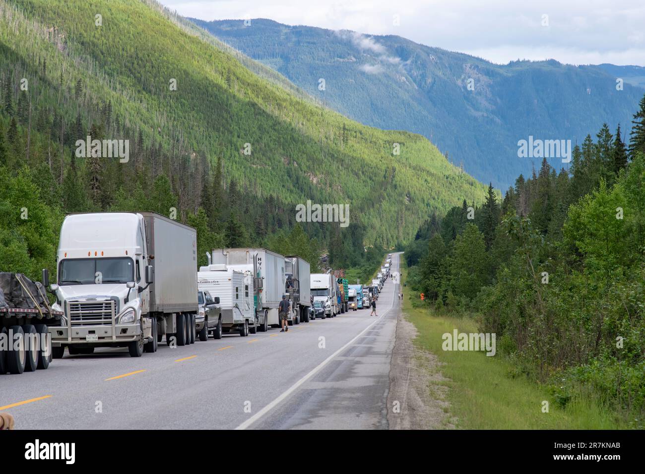Hope, BC, Canada-July 2022; View along British Columbia Highway 5 or ...