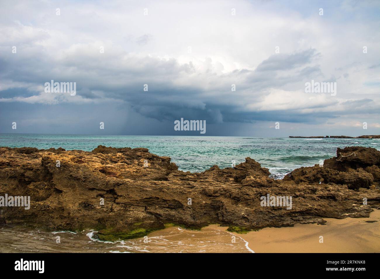 Rocky Beach with Cloudy Sky: Cap Serrat's Coastal Beauty in Bizerte ...