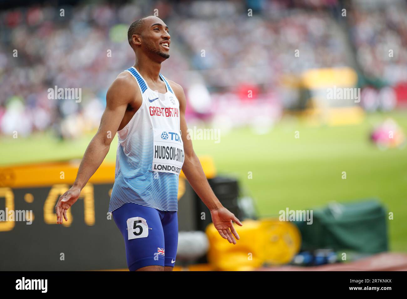 Matthew Hudson-Smith participating in the 400 meter at the World ...