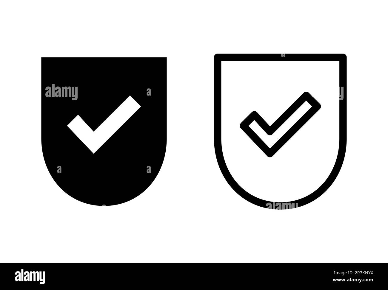 Shield check mark icon set. Protection approve sign. Safe icon vector ...