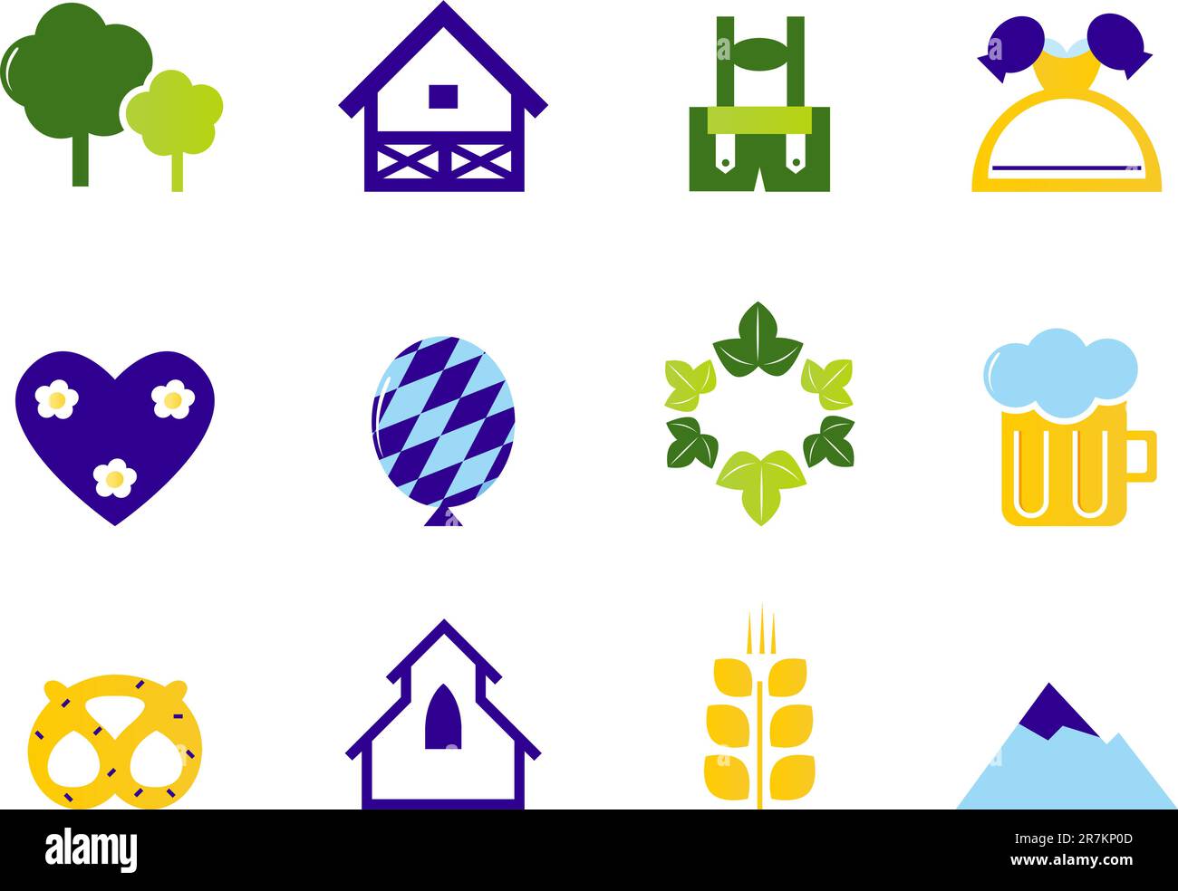 Vector Collection of Germany and Octoberfest design elements - blue ...