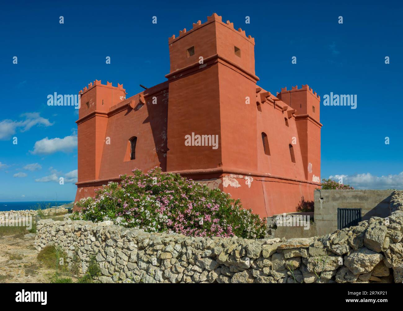 Saint Agatha's Tower (also known as The Red Fort) overlooking Mellieha ...