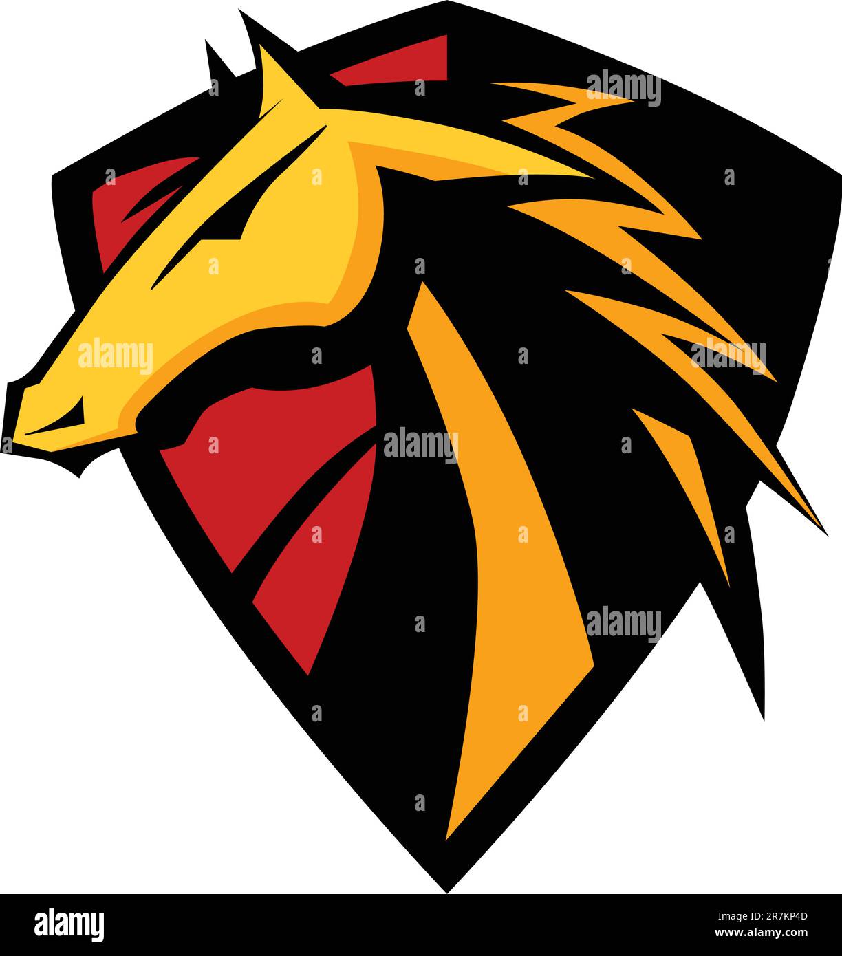 Graphic Mascot Icon of a Mustang Bronco Horse Stock Vector Image & Art ...