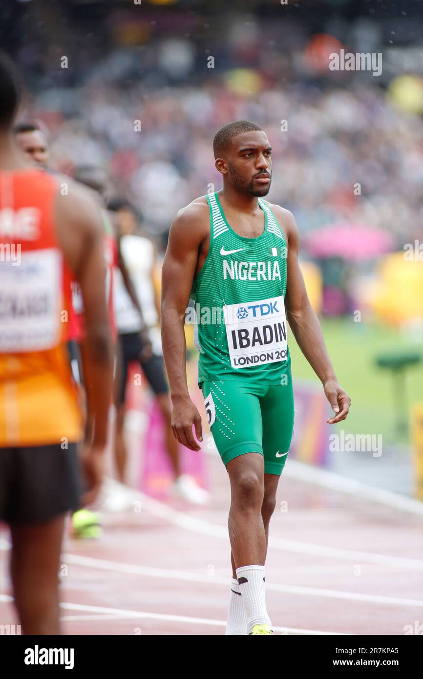 Edose Ibadin participating in the 800 meter at the World Athletics ...