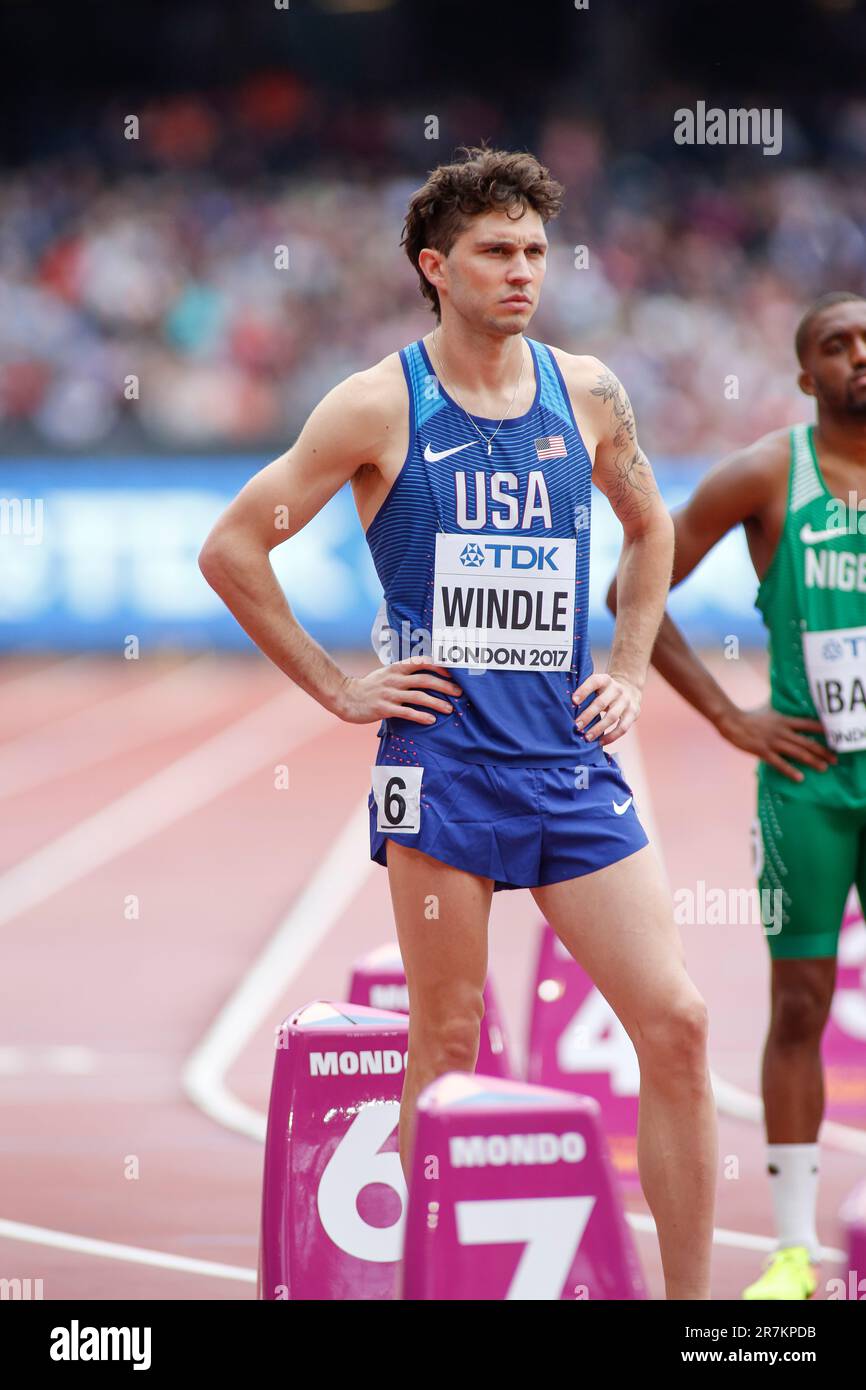 Drew Windle participating in the 800 meter at the World Athletics ...