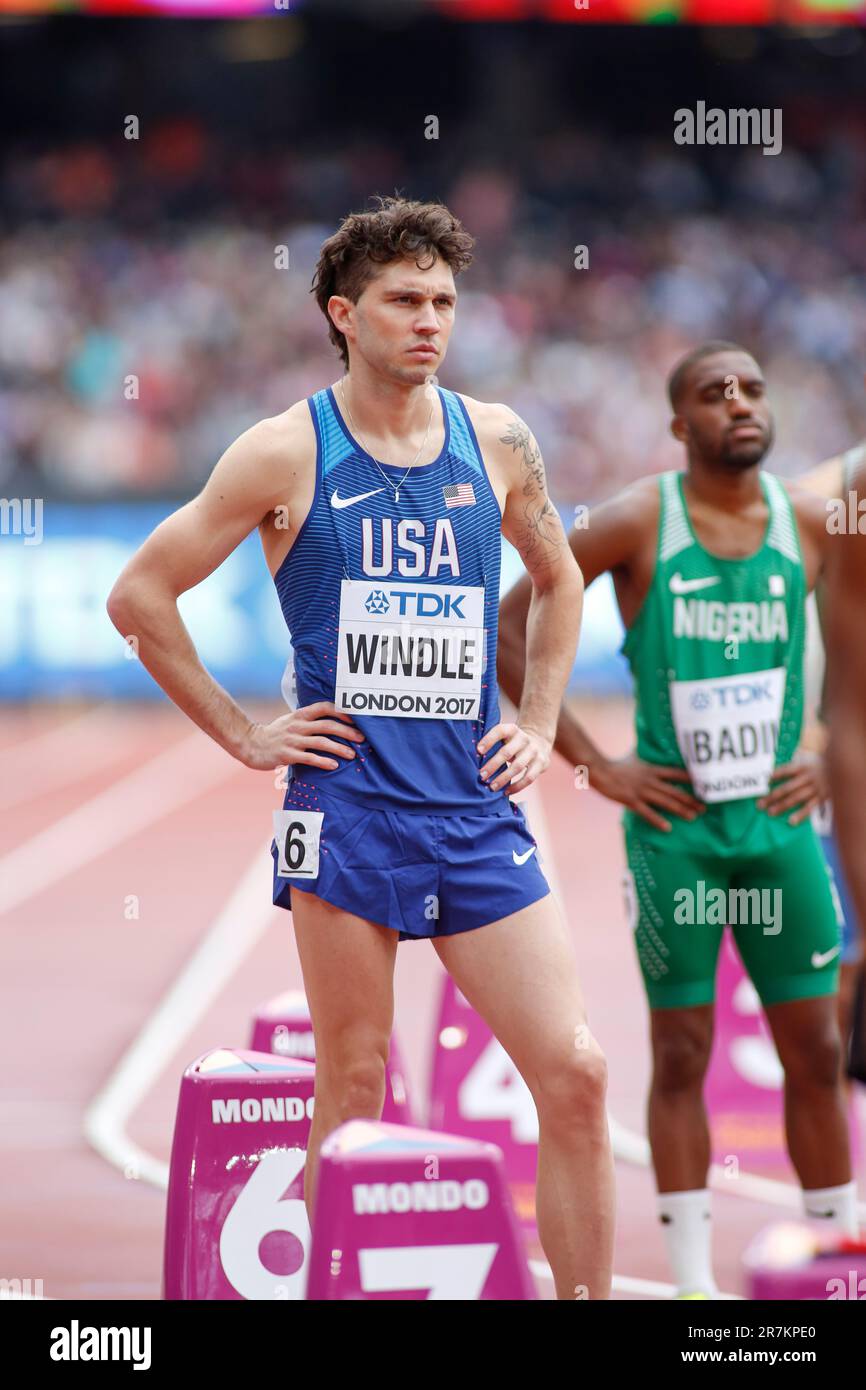 Drew Windle participating in the 800 meter at the World Athletics ...