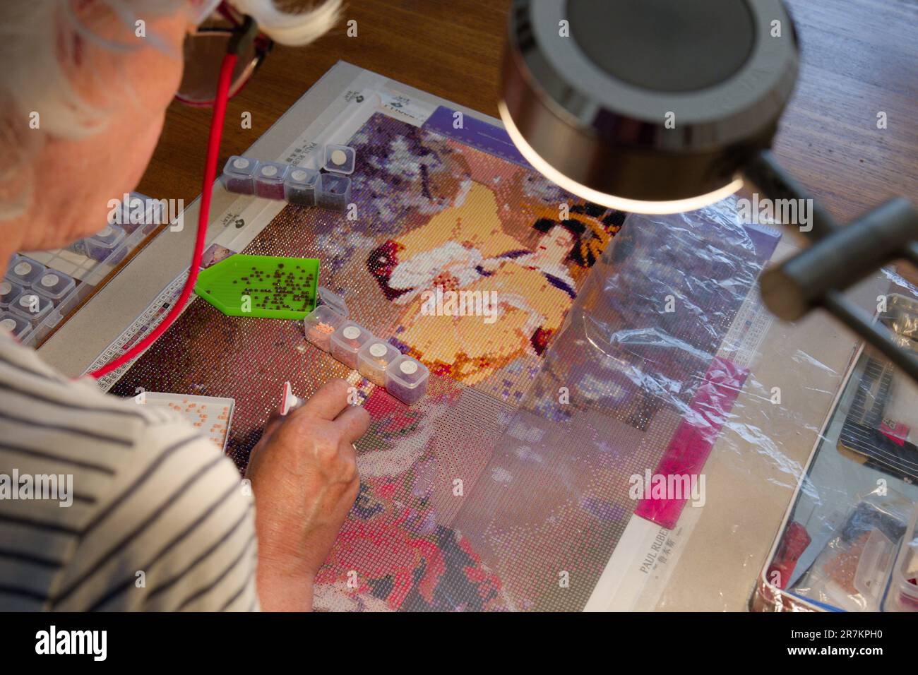 Adult Crafting - Diamond Art Stock Photo - Alamy