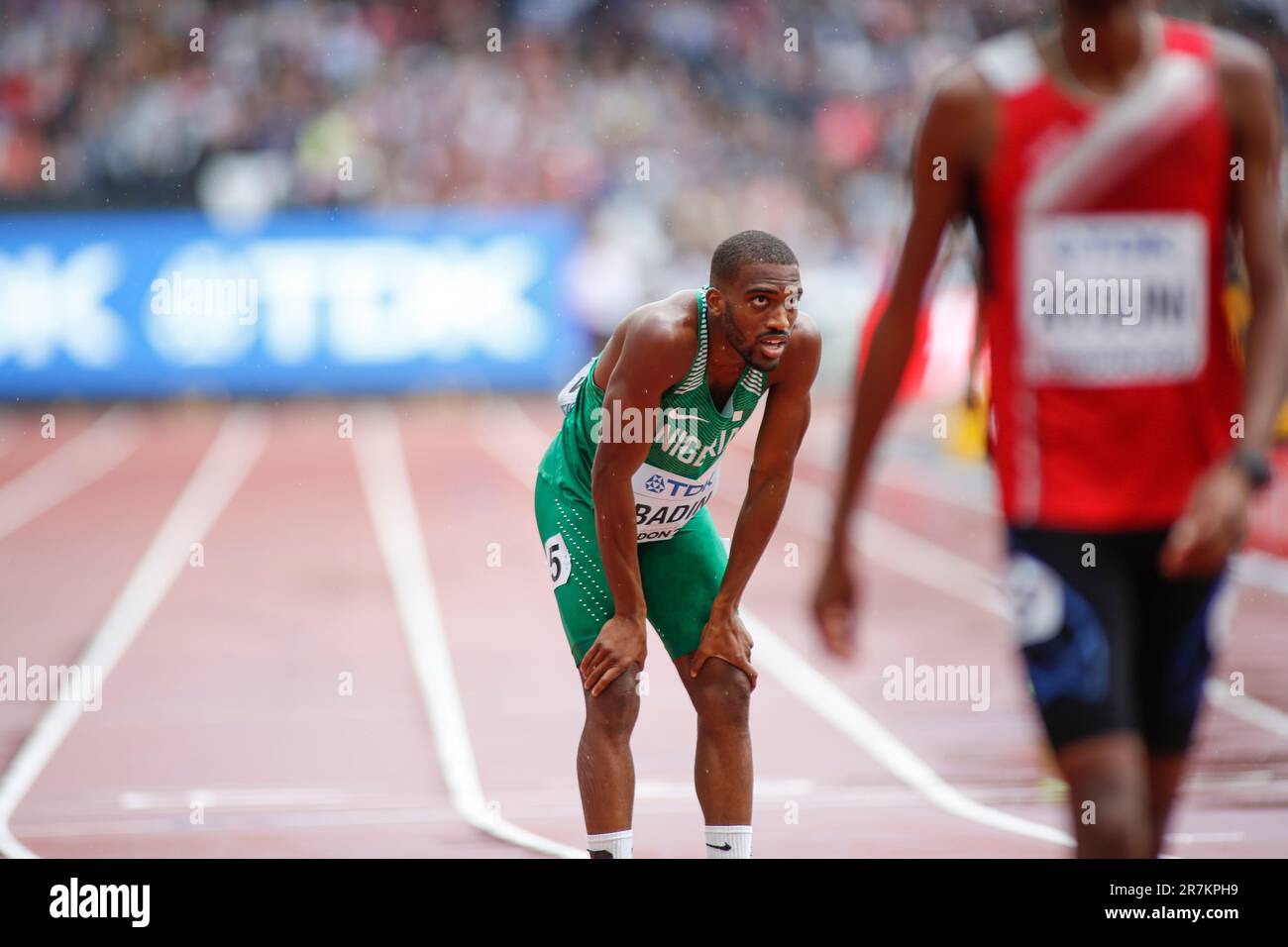 Edose Ibadin participating in the 800 meter at the World Athletics ...