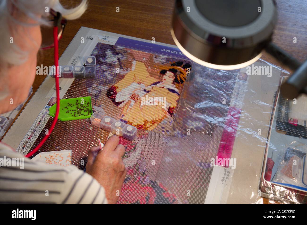 Adult Crafting - Diamond Art Stock Photo - Alamy