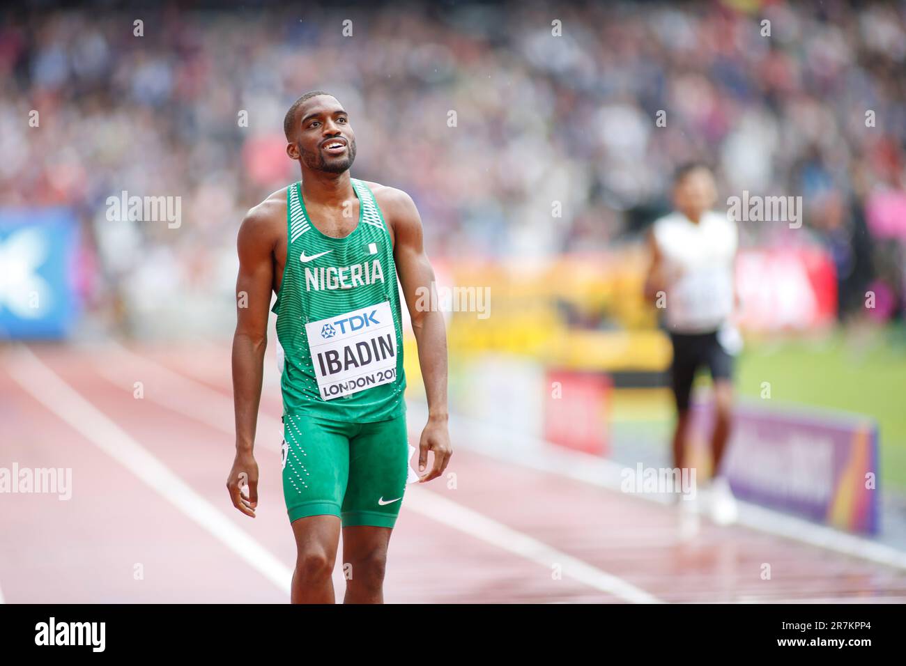 Edose Ibadin participating in the 800 meter at the World Athletics ...