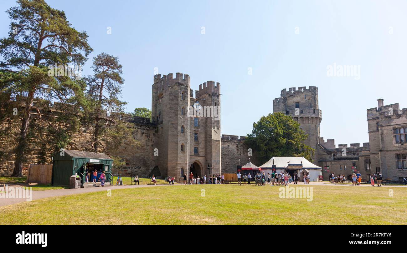 Picturesque landscaped views of Warwick Castle grounds in Warwickshire ...