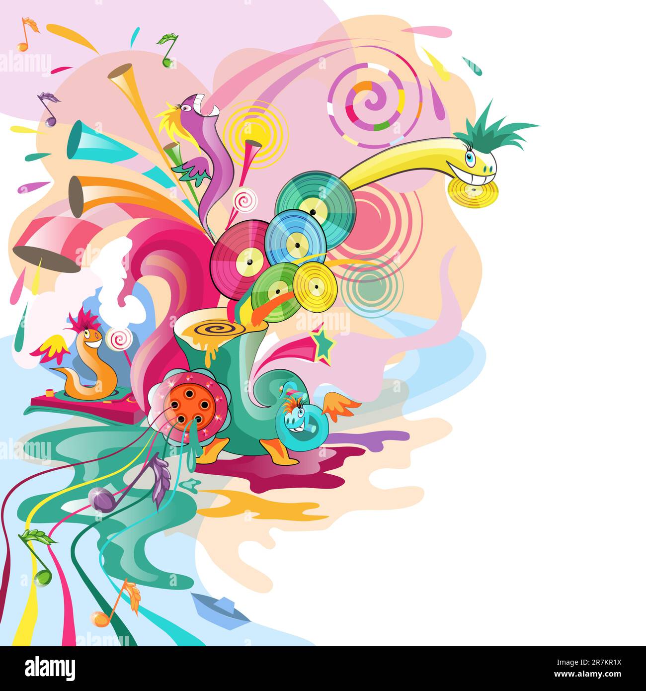 Fantasy multicolored funny musical background Stock Vector Image & Art ...