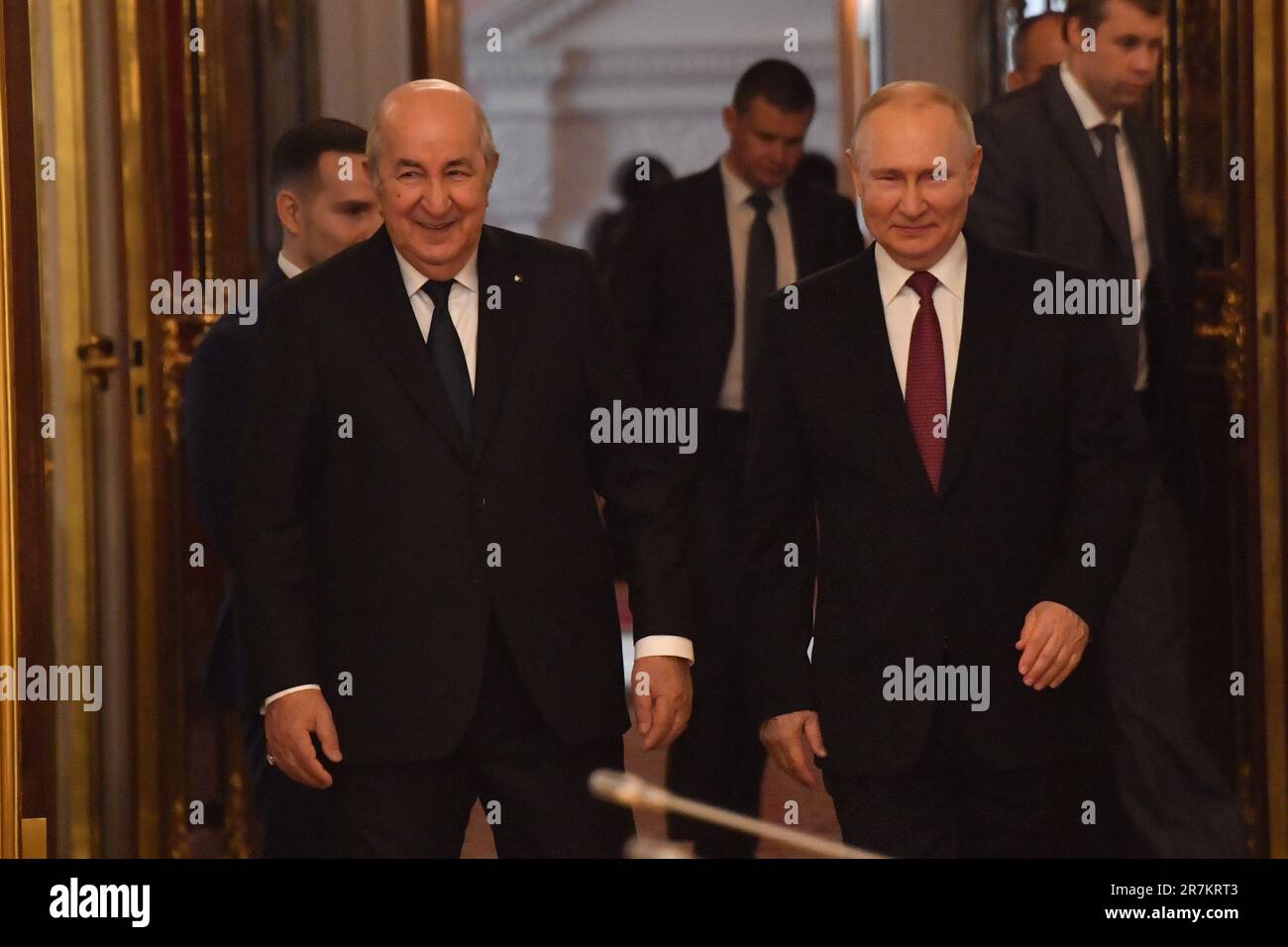 Moscow. Algerian President Abdelmajid Tebboun and Russian President ...