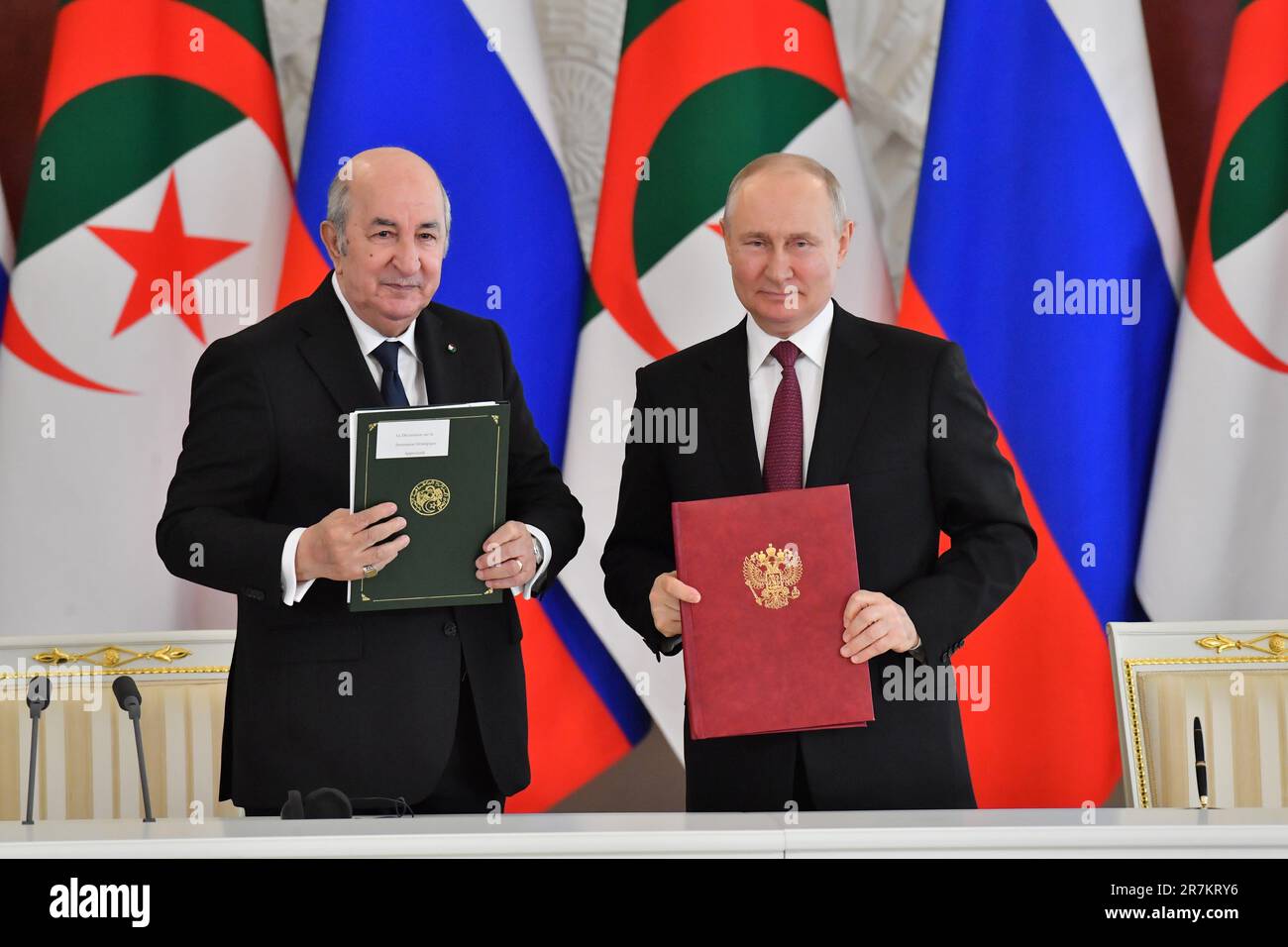 Moscow. Algerian President Abdelmajid Tebboun and Russian President ...