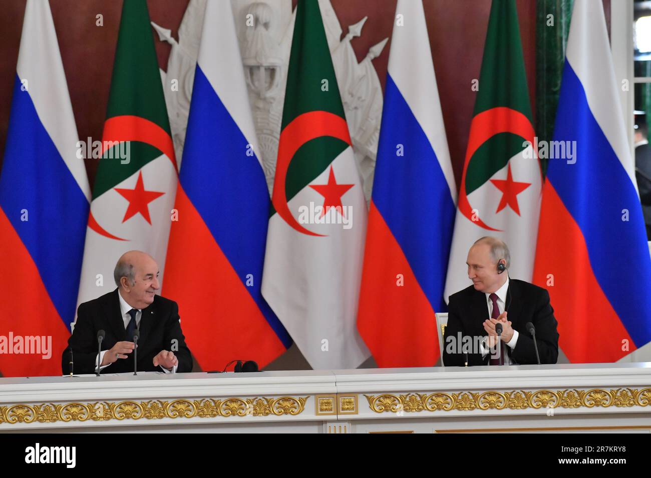 Moscow. Algerian President Abdelmajid Tebboune and Russian President ...