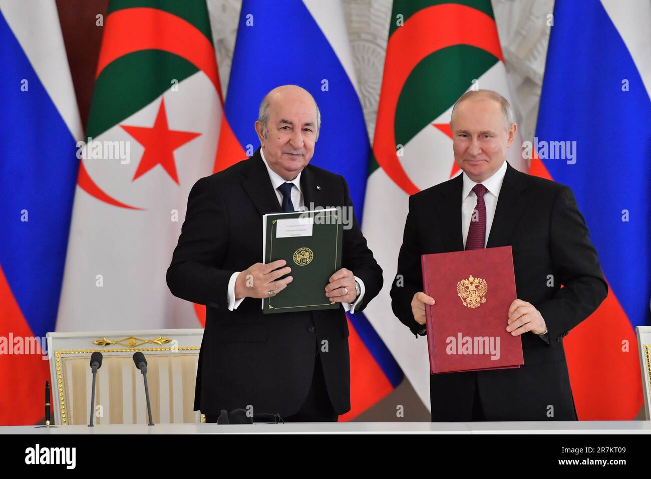 Moscow. Algerian President Abdelmajid Tebboun and Russian President ...