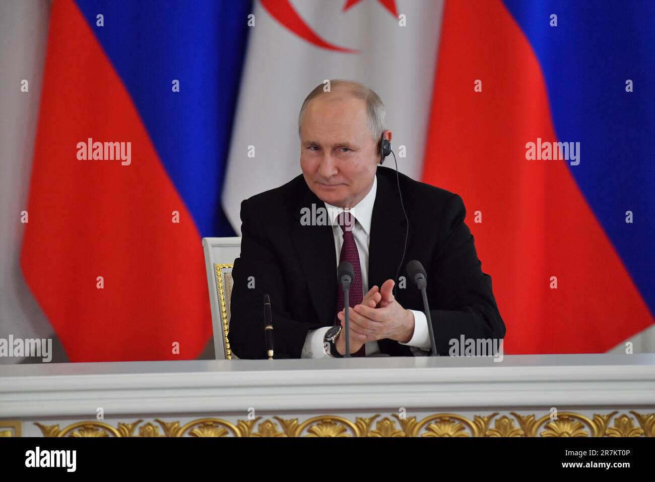 Moscow. Russian President Vladimir Putin during a statement following ...