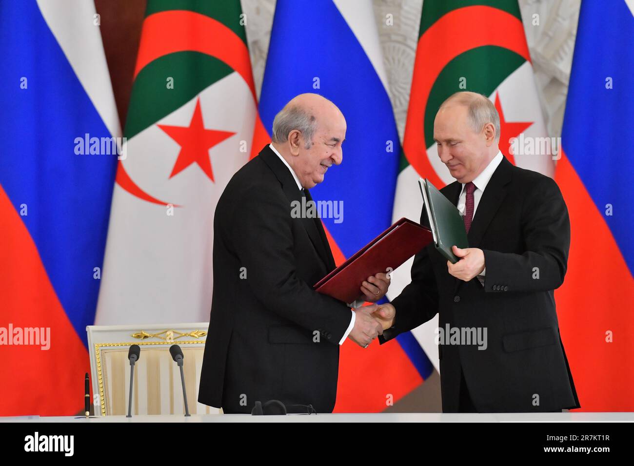 Moscow. Algerian President Abdelmajid Tebboun and Russian President ...