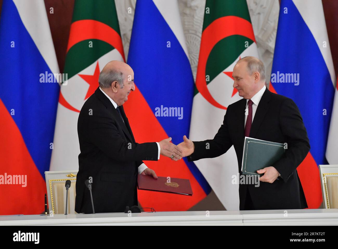 Moscow. Algerian President Abdelmajid Tebboun and Russian President ...
