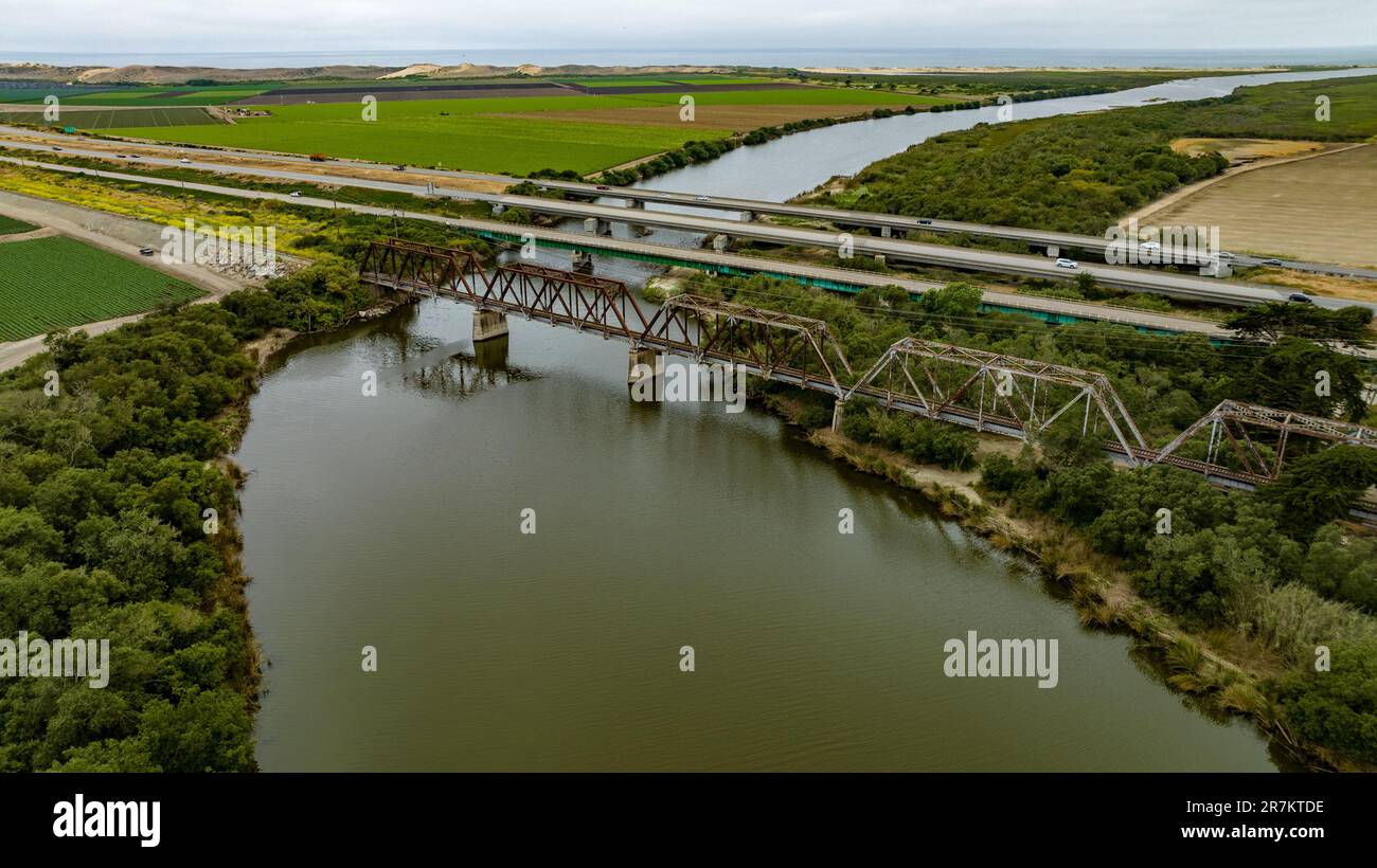 Railroad bridge going over the salinas river, between Marina and ...