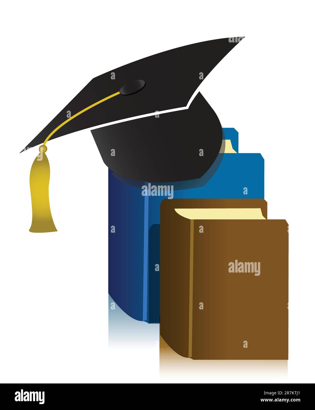 graduation cap and book. education concept illustration Stock Vector ...