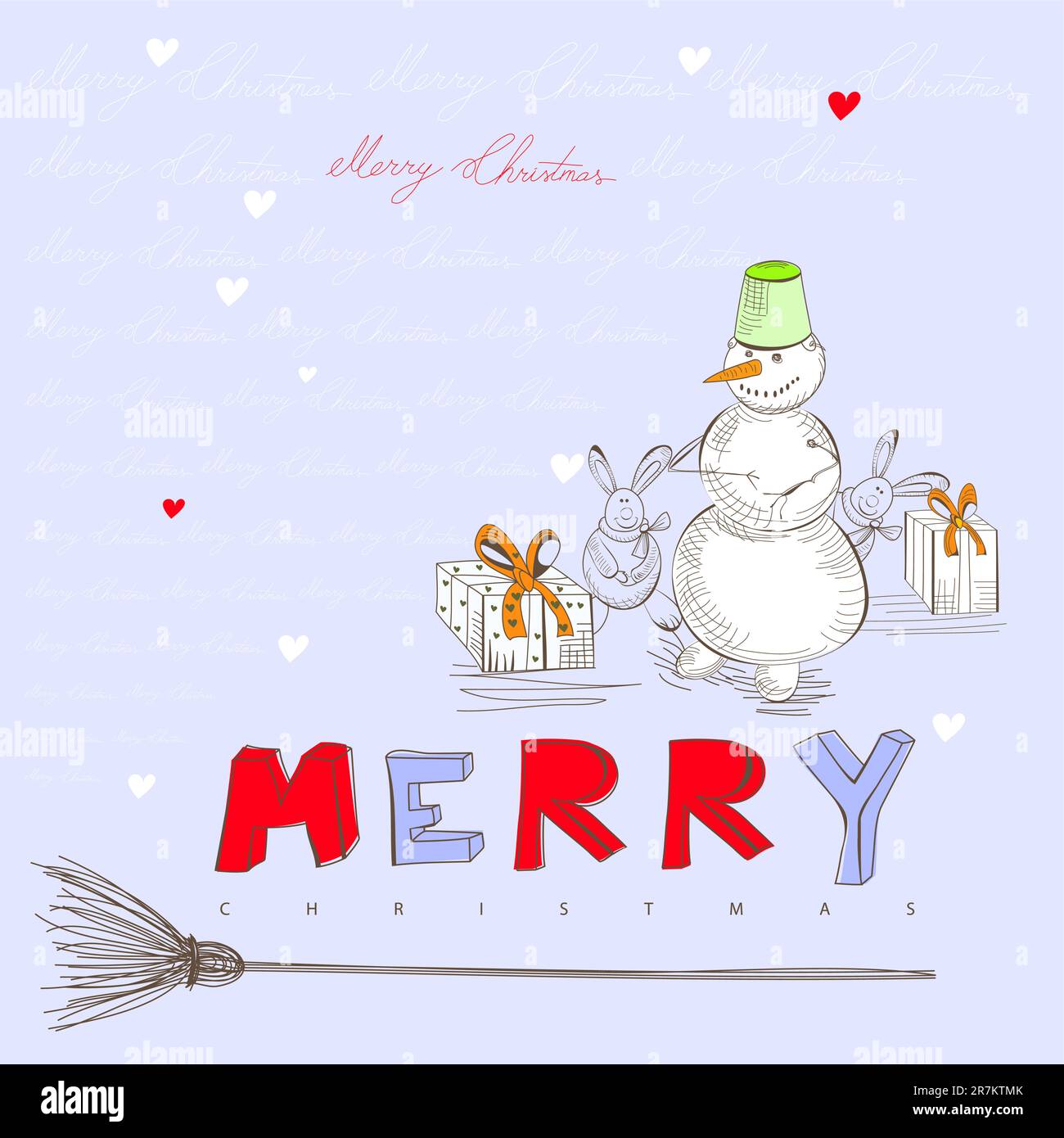 Christmas card holiday handwriting Stock Vector Images - Alamy