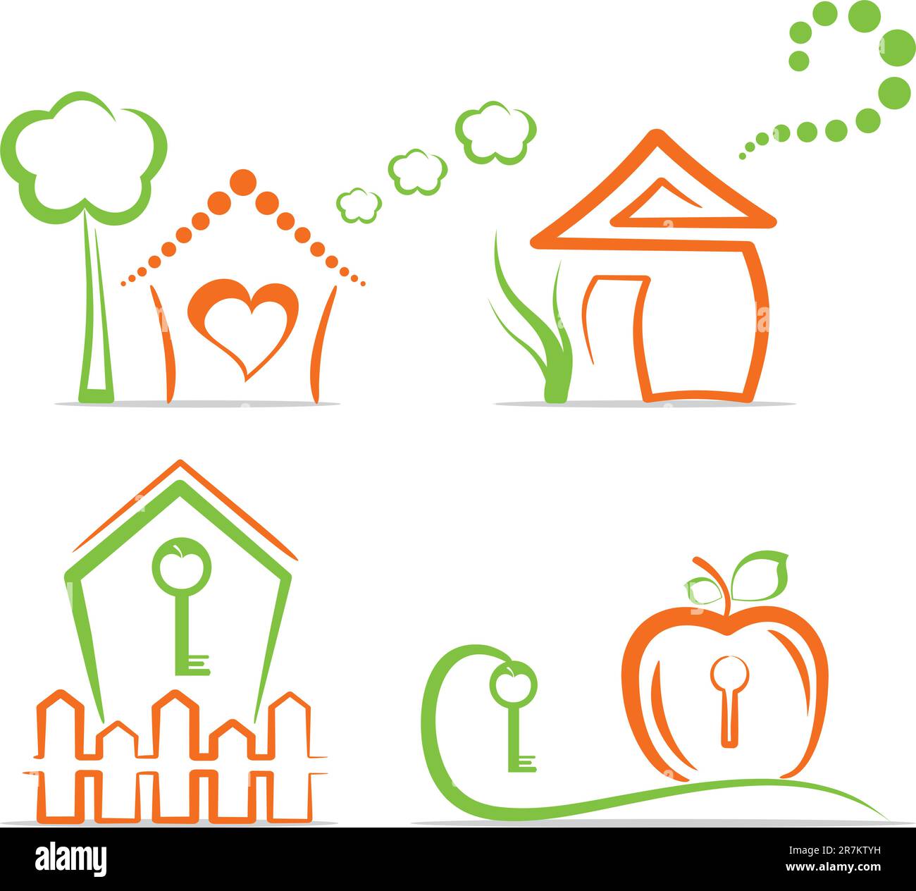 Colorful home icons in Stock Vector Images - Alamy