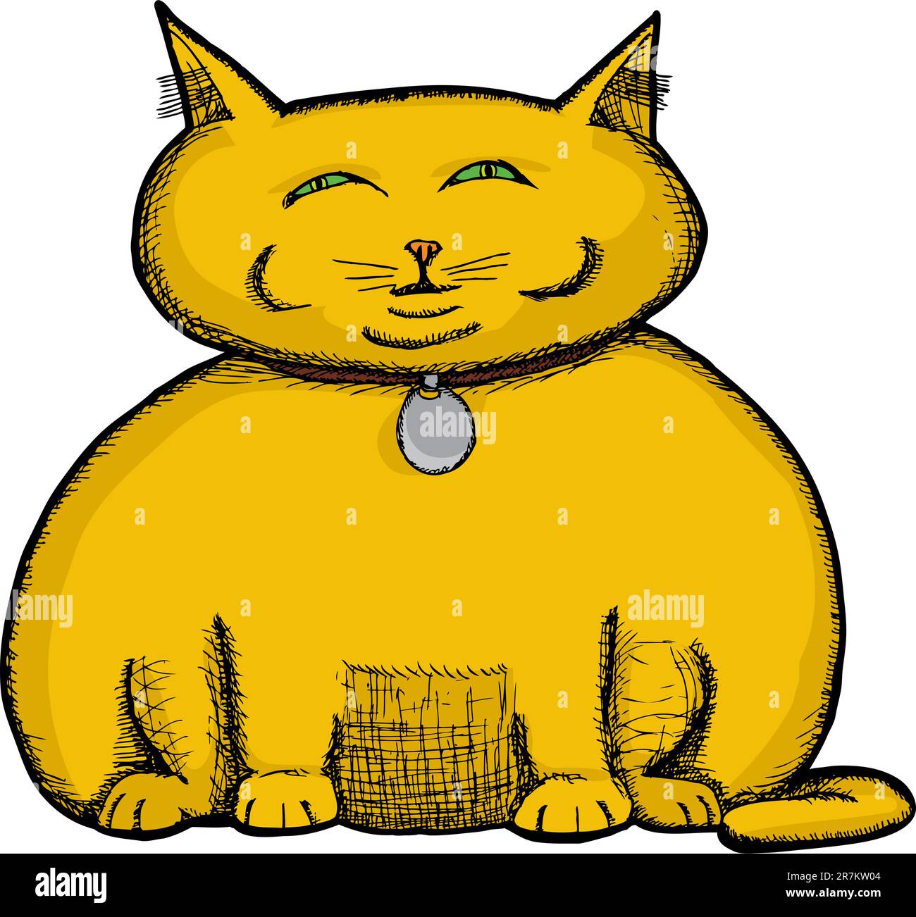 Isolated fat cat illustration about greed and selfishness Stock Vector ...