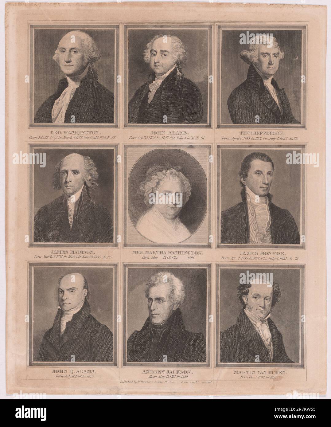 Mrs. Martha Washington c. 1840 Stock Photo - Alamy