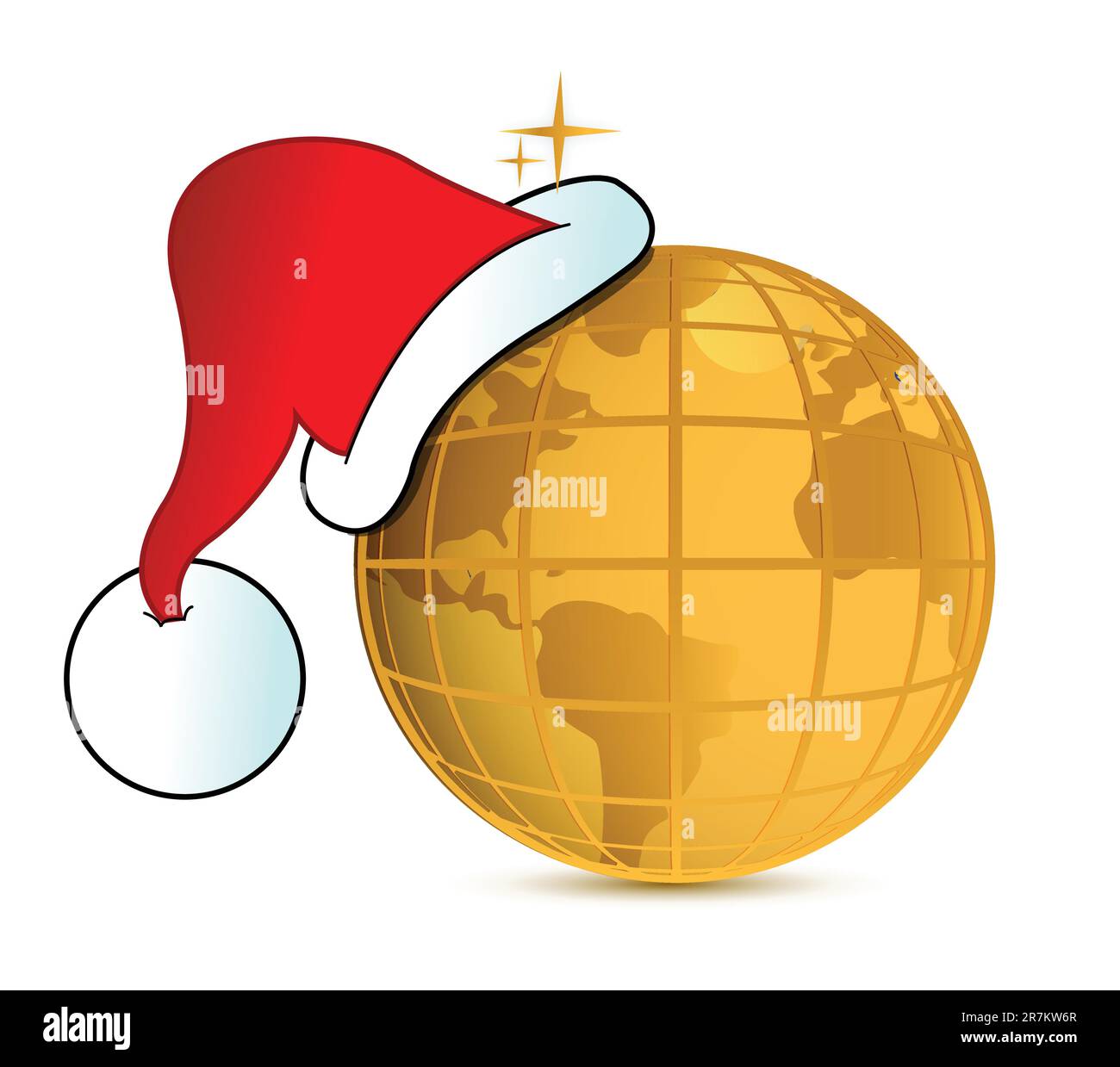 Santa gold globe Stock Vector Image & Art - Alamy
