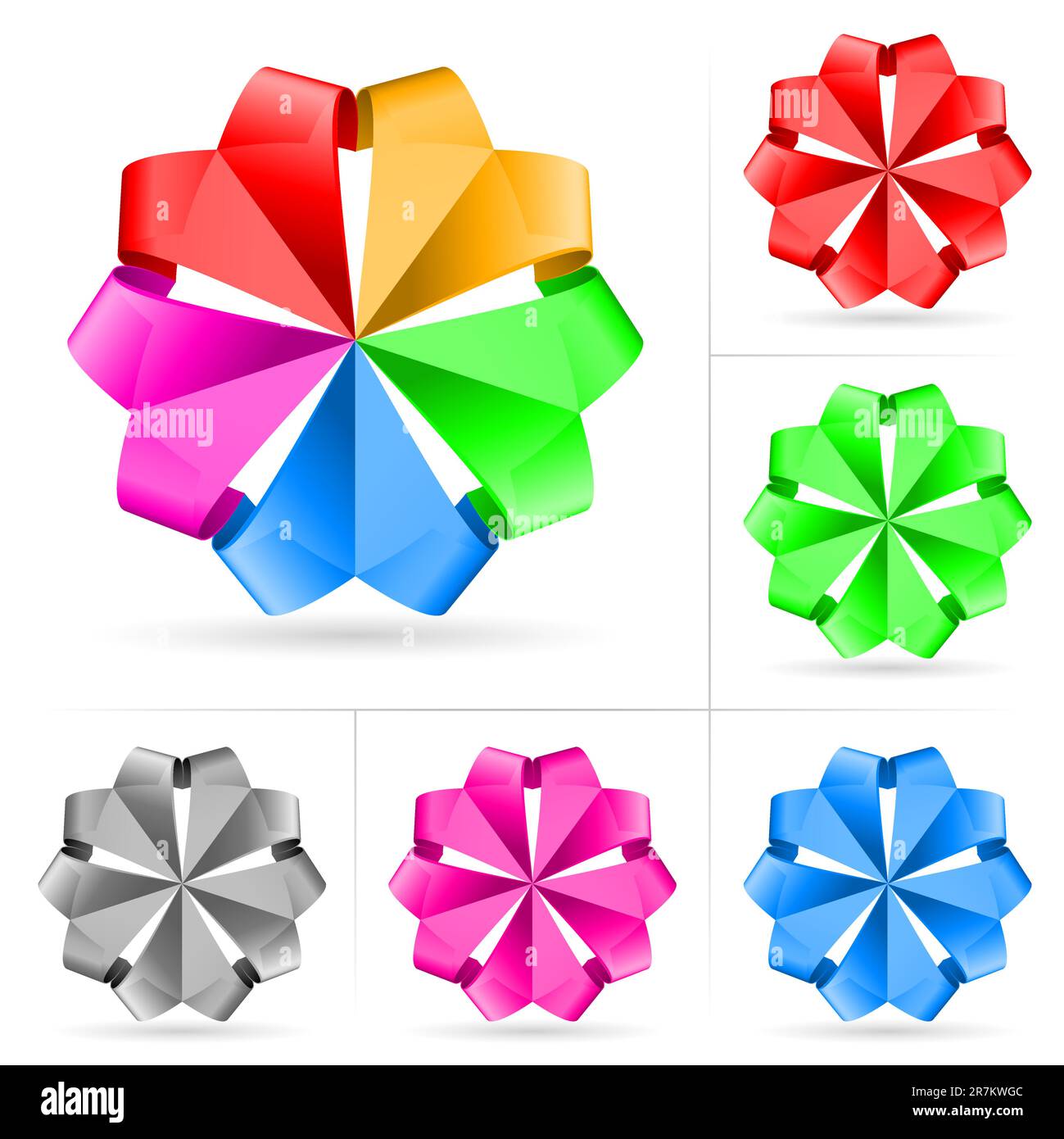 Set of ribbon number five on a white background for design Stock Vector ...