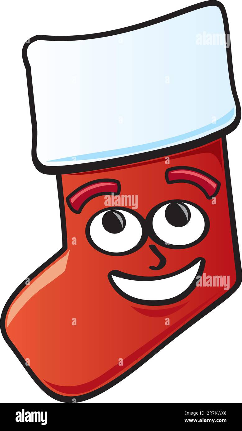A smiling cartoon Christmas stocking with a funny face Stock Vector ...