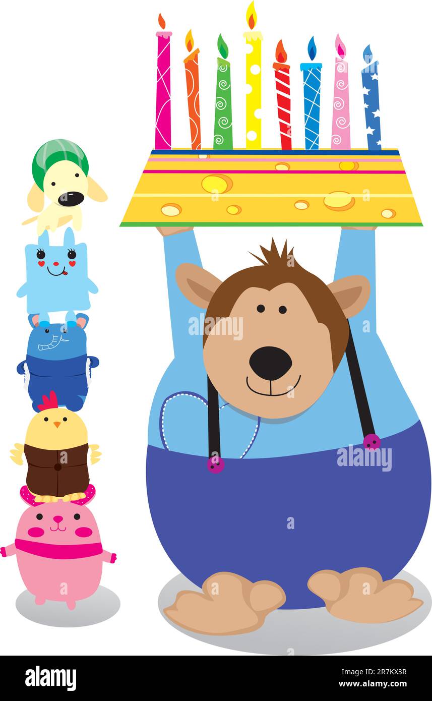 monkey birthday, greeting card Stock Vector Image & Art - Alamy