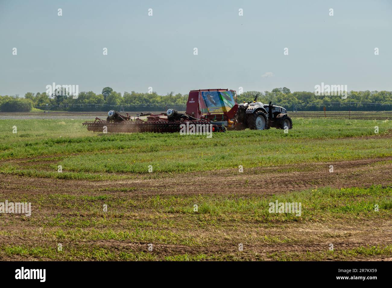 Russia, Republic of Tatarstan, Kazan - July, 2022: Autonomous tractor ...
